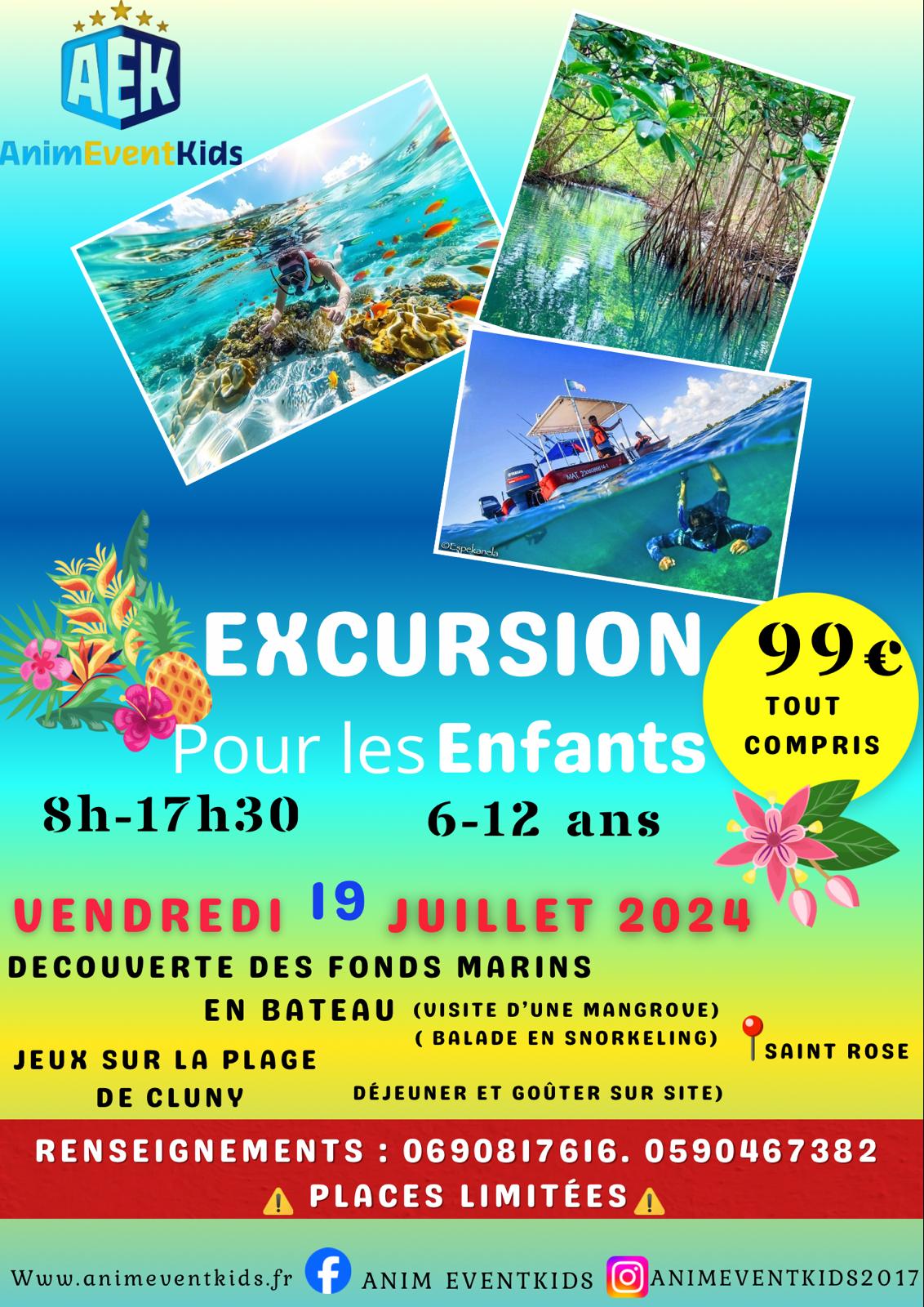 Excursions pour les Enfants de 6 à 12 ans, au mois de Juillet 2024 - Anim'Event Kids