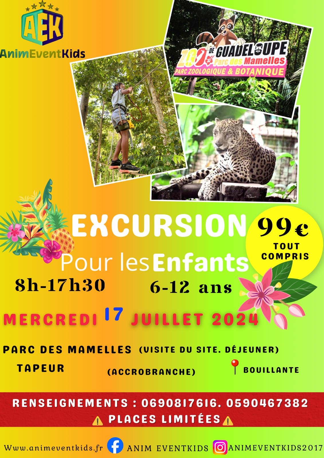 Excursions pour les Enfants de 6 à 12 ans, au mois de Juillet 2024 - Anim'Event Kids