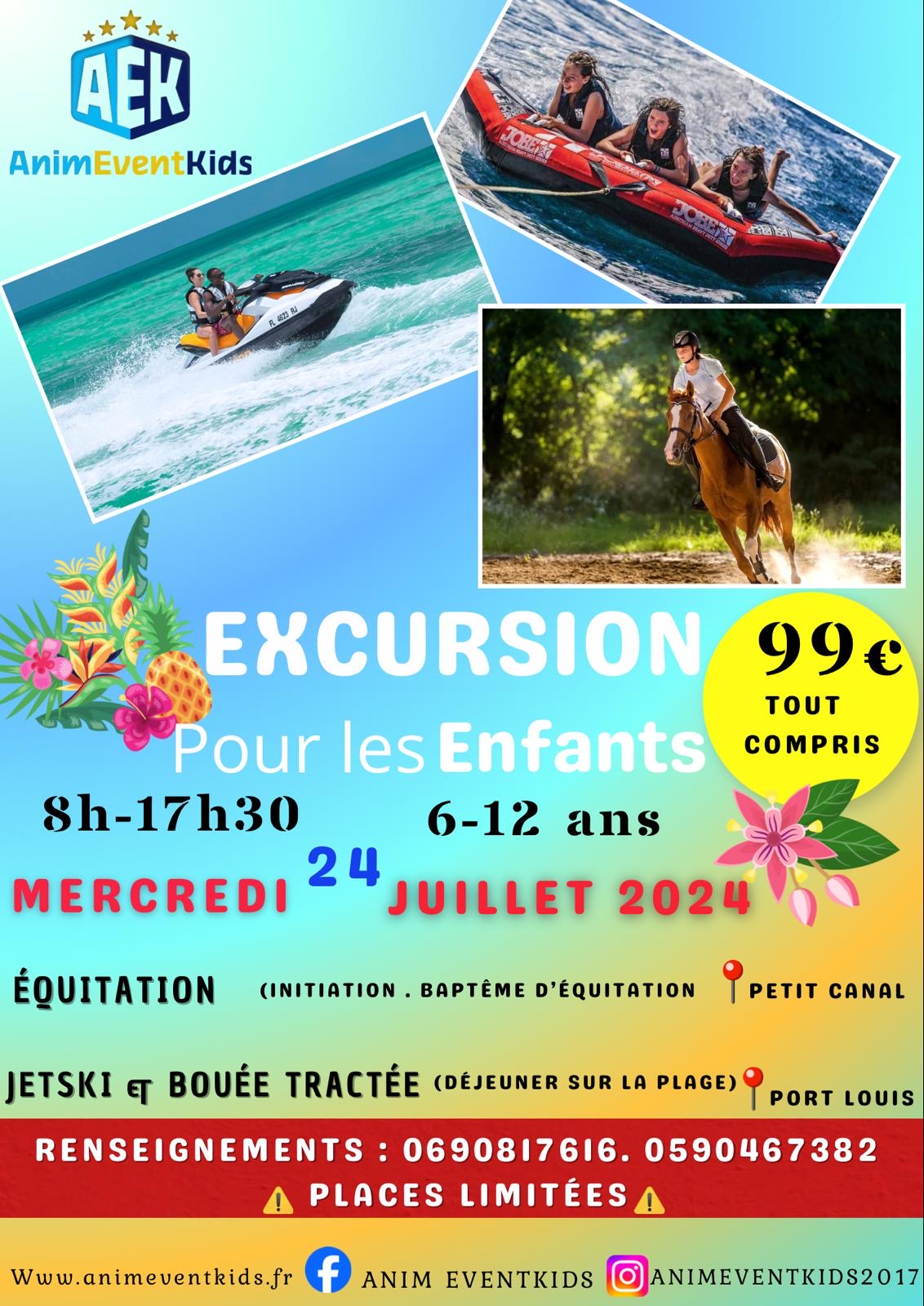 Excursions pour les Enfants de 6 à 12 ans, au mois de Juillet 2024 - Anim'Event Kids